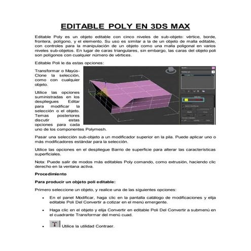 Editable poly en 3 ds max | DOCX