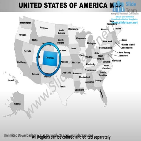 Editable vector business usa colorado state and county powerpoint maps ...