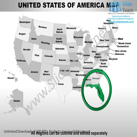 Usa florida state powerpoint county editable ppt maps and templates | PPTX
