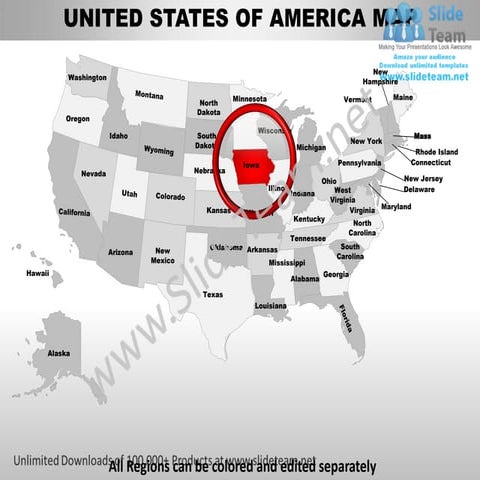 Editable vector business usa iowa state and county powerpoint maps ...