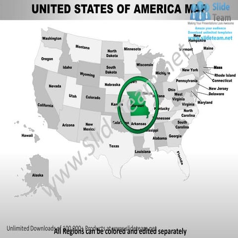 Editable vector business usa missouri state and county powerpoint maps ...