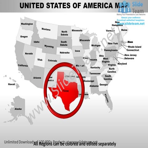 Editable vector business usa texas state and county powerpoint maps ...