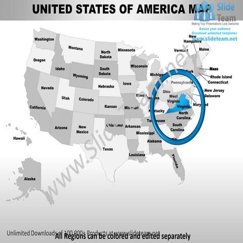 Editable vector business usa virginia state and county powerpoint maps ...