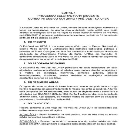 Modelo de edital da proec para seleção no usf de estudantes de ...