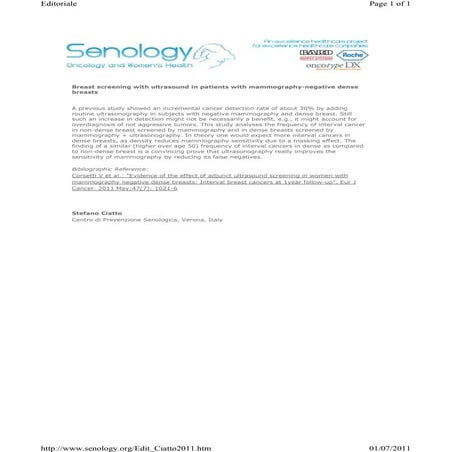 Breast screening with ultrasound in patients with mammography-negative ...