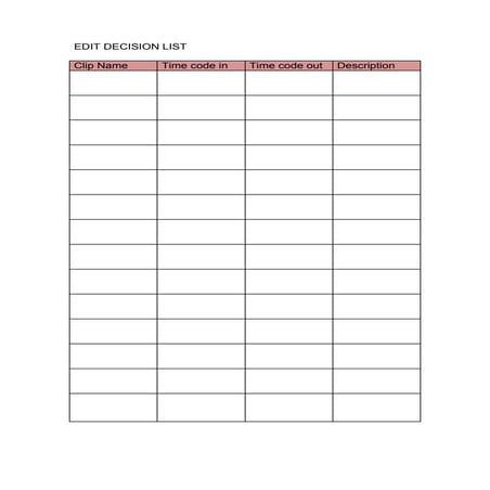 Edit decision list | PDF