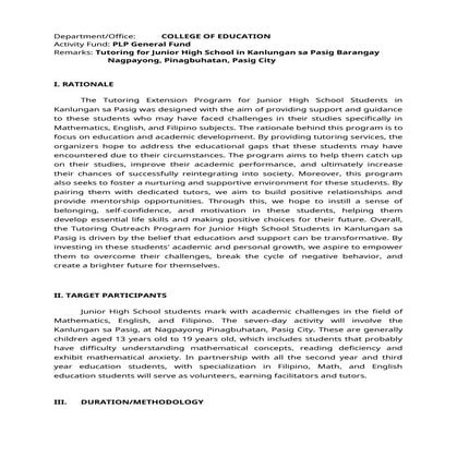 EDITED- ACTIVITY-DESIGN-DSWD.doc The activity will be a seven (7) day ...