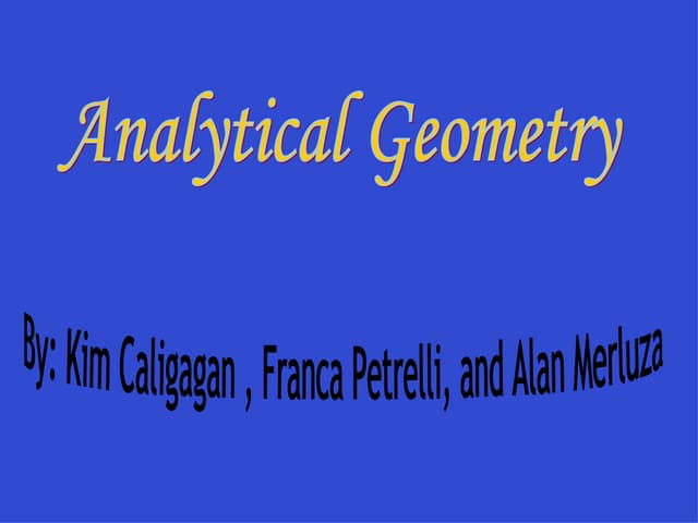 Edited Per4 Analytic Geometry Ppt