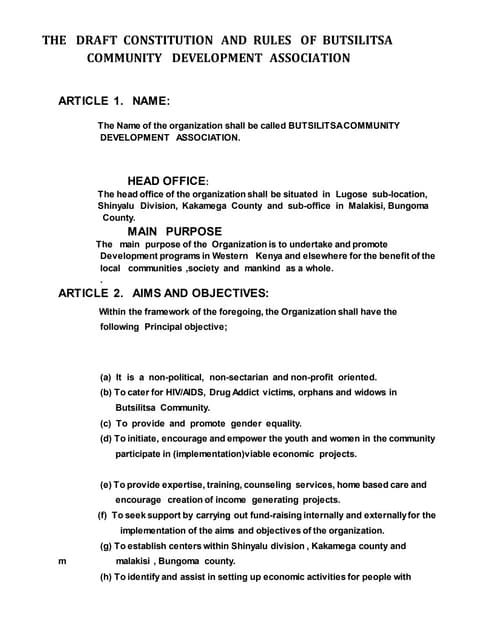 Creating a Constitution or By-Laws | PDF | Law