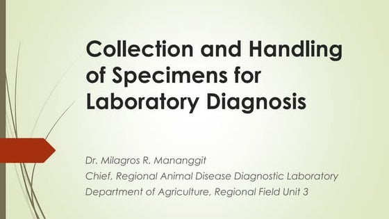 Specimen collection and handling | PPT