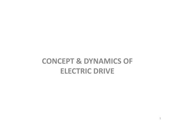 Electric Drives and Controls Unit 1 Introduction | PPT