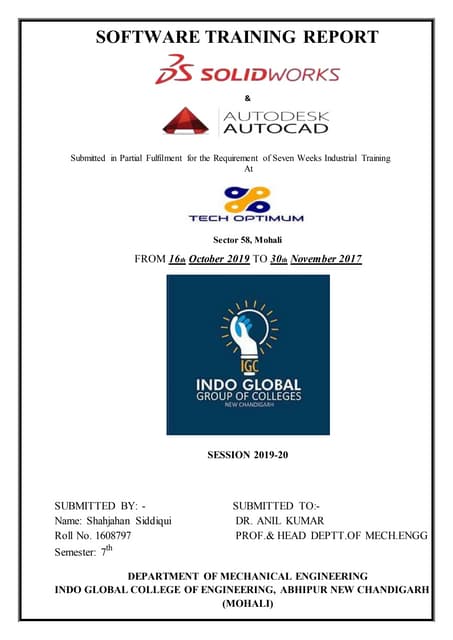 Autocad Report 2021 Internship Project Pdf Graphics Software Computer Software And