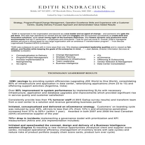 Edith kindrachuk resume 2015 (4) | PDF