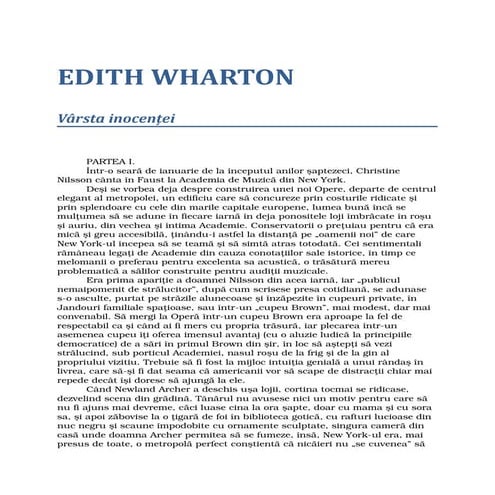 Edith wharton varsta inocentei | PDF