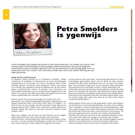 Interview Petra Smolders | Ygenwijs Magazine | Editie 8 | PDF