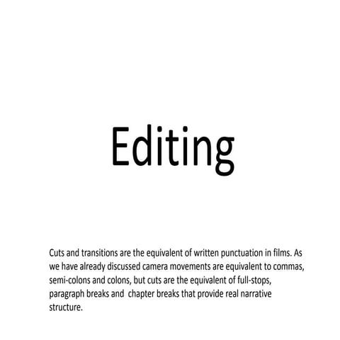 Glossary of terms-editing techniques | PPTX