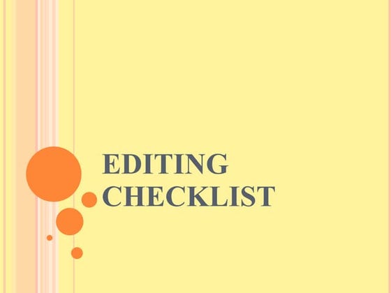 Editing checklist | PDF