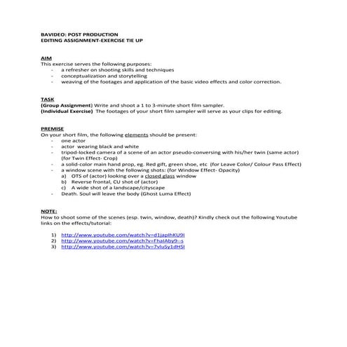 Editing Assignment And Exercise | DOC