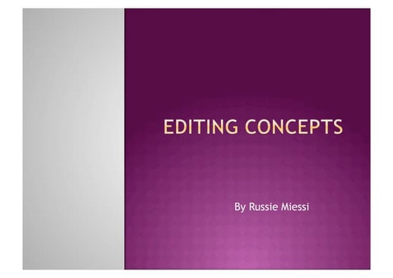 Preparing for post production | PDF