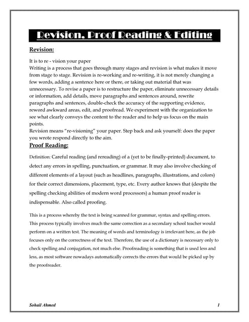 Revising vs editing | PPTX