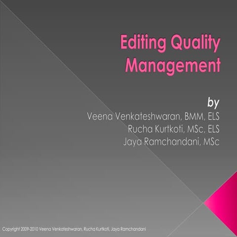 Editing Quality Management | PPTX