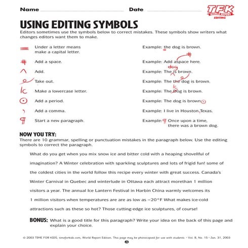 Editing symbols | PDF