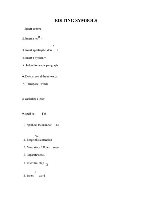 Editing symbols | PDF