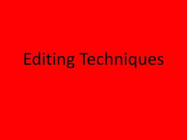 Video editing presentation | PDF