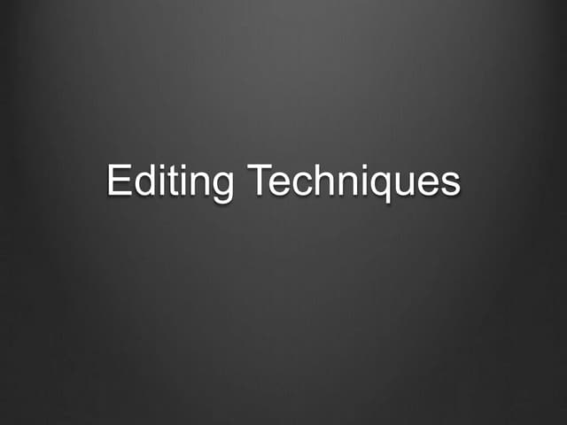 Filming techniques | PPTX