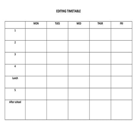 Editing timetable | DOCX