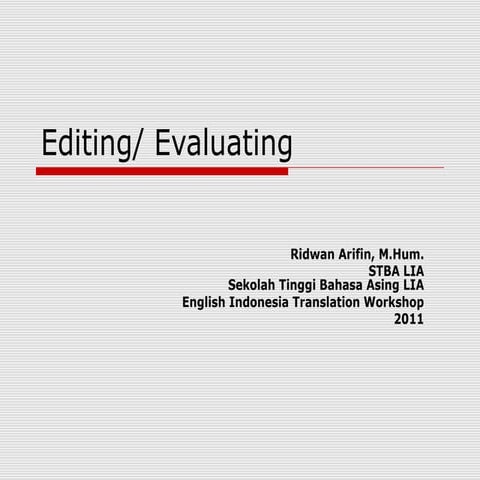 Editing translation | PPT | Desktop Publishing | Computer Software and ...