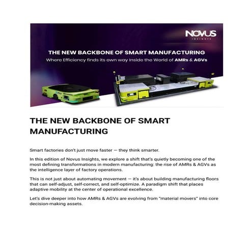 The New Backbone of Smart Manufacturing: AMRs & AGVs Transforming ...