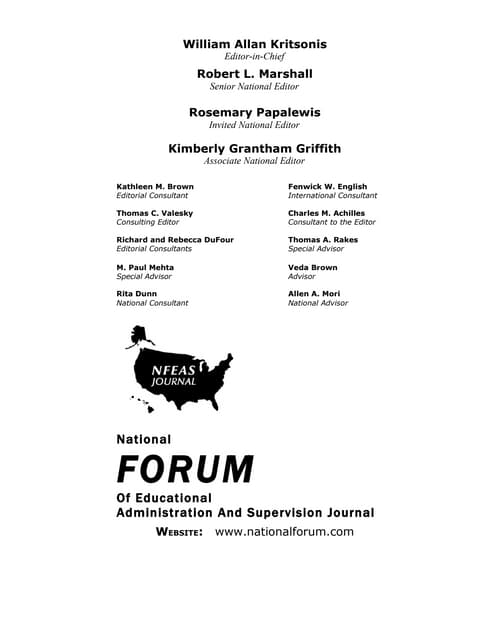 National FORUM Journals - Partial Listing of Affiliates | PDF