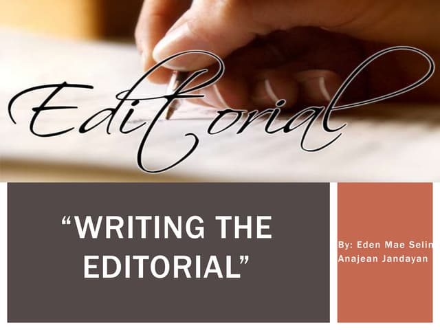 BASICS OF EDITORIAL WRITING | PDF