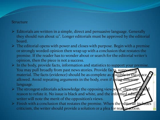 Opinion And Editorial Writing Ppt Business And Finance