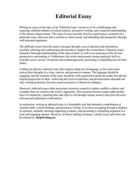 Exploratory Essay Example. Marymount University | PDF