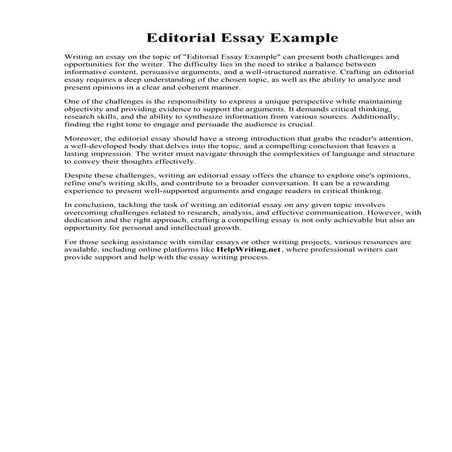 Editorial Essay Example. Advertorial Advertisement Editorial articles ...
