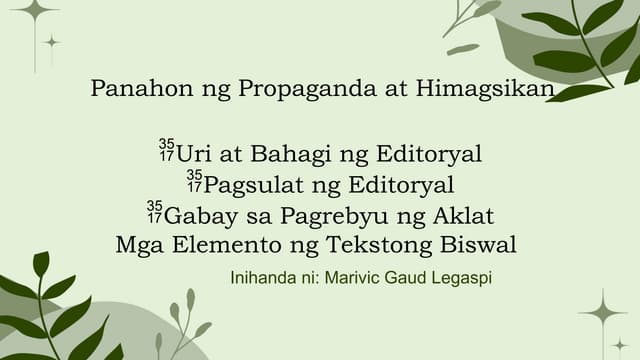 Editoryal - Filipino 4 | PPTX