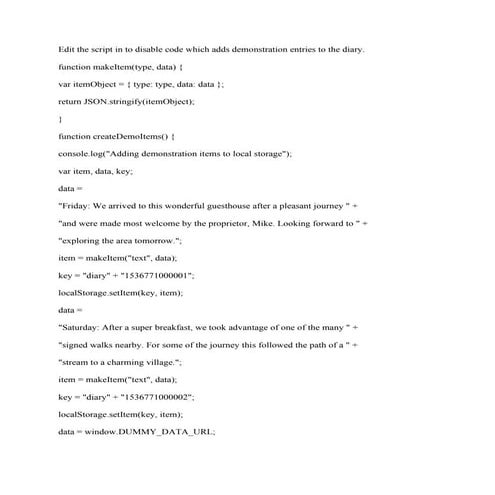Edit The Script In To Disable Code Which Adds Demonstration Entries To Pdf