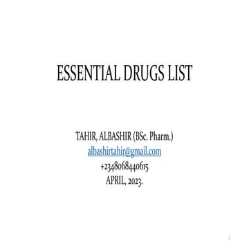Essential Drugs List | PPTX