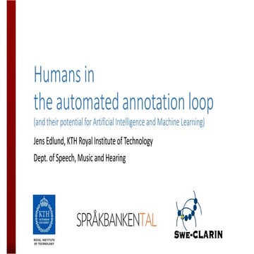 Edlund humans in the automated annotation loop (and their potenital for artificial intelligence ...