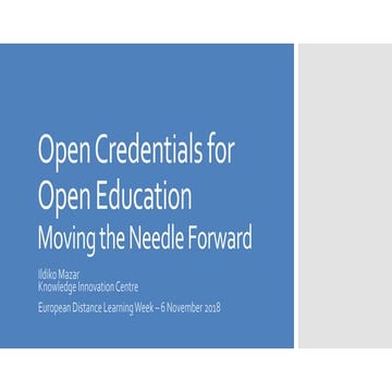 Open Credentials for Open Education | PPT