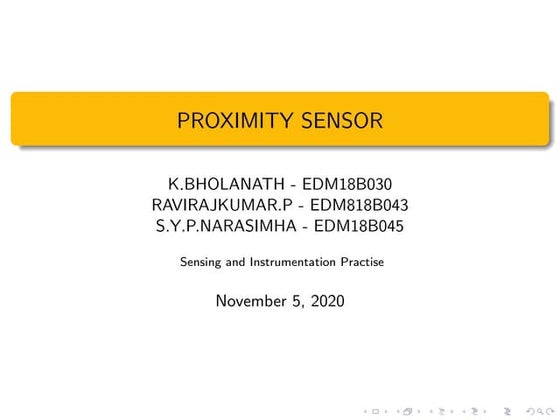 Proximity sensor | PPTX