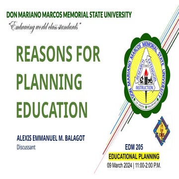 EDM 205-REASONS FOR PLANNING EDUCATION.pptx