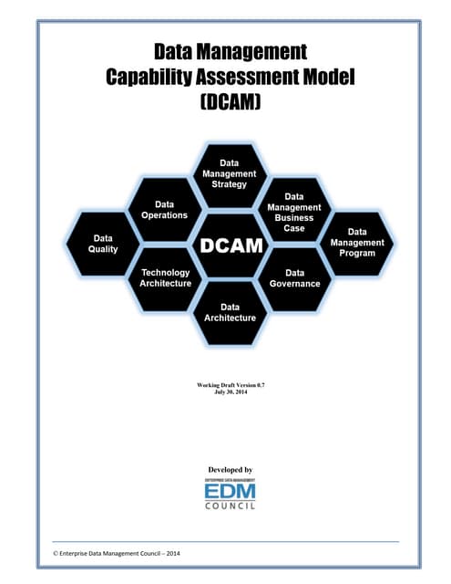 Introduction to DCAM, the Data Management Capability Assessment Model ...