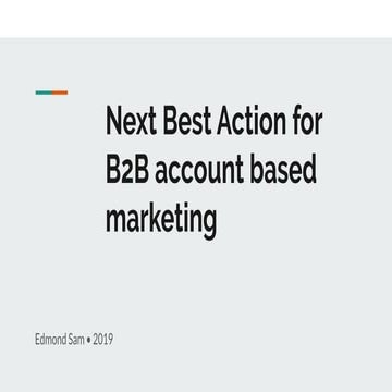 Next Best Action for B2B account based marketing | PDF
