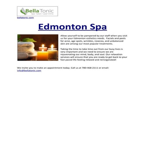 Edmonton CA Spa | DOC | Skin and Dermatology | Diseases and Conditions