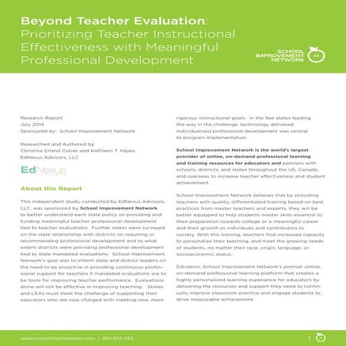 Beyond Teacher Evaluation: Prioritizing Teacher Instructional ...