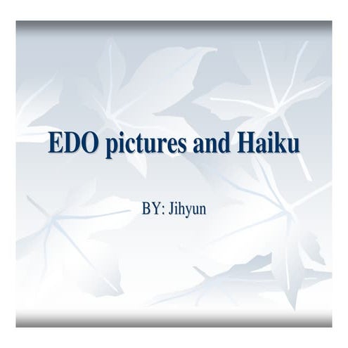 Edo pictures and Haiku | PDF