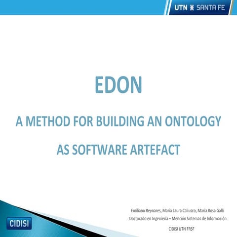 EDON: A Method for Building an Ontology as Software Artefact | PPTX